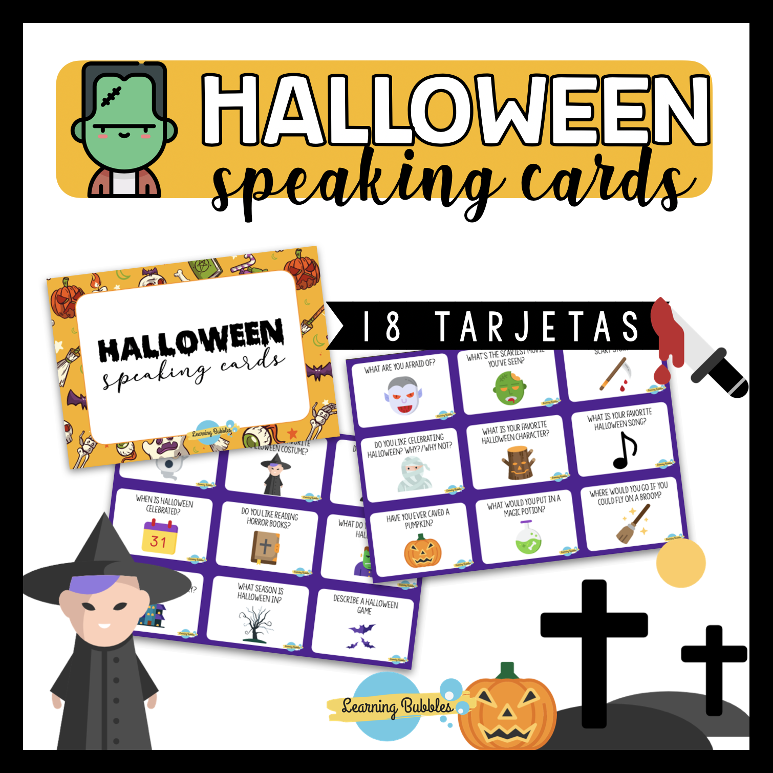 Halloween speaking cards [DESCARGABLES] - Learning Bubbles
