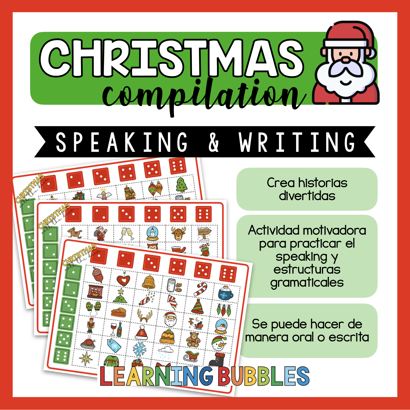 CHRISTMAS Roll the dice [DESCARGABLES] - Learning Bubbles